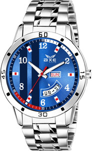 AXE Style XDD-7031 Blue Day & Date Steel Chain Watch & Branded/Brand ...