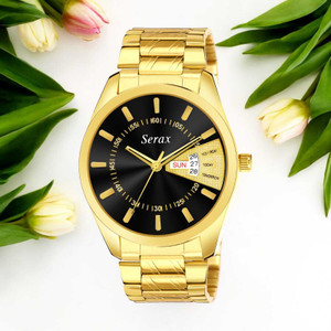 serax New fashion analog gold watch for all mans and boys gold watch ...