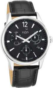 XYLYS Classic Xylys SwiStainless Steel Multifunction Black Dial Black LeatherStrap Analog Watch ...