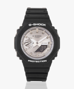 CASIO GA-2100SB-1ADR G-SHOCK Silver Dial Black Resin Strap Analog ...