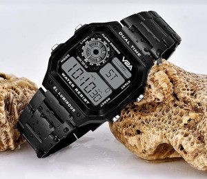 V2A Stainless Steel Unisex Digital Sports Watch Multifunction Digital ...