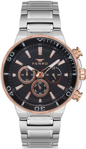 Ferro FM11147A-E2 Spezia Analog Watch For Men Calibre Chronograph Black ...