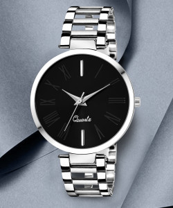 TERIZLA trex ttn Trendy Black Dial Steel Chain Silver Analog Watch ...