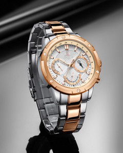 Alix ALX-9196S luxurious look attractive rose gold chronograph and case ...