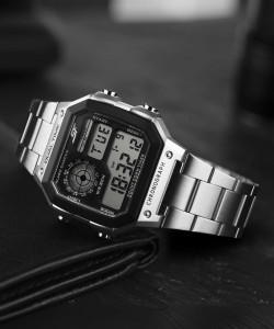SONATA SF Hexa Metal Digital Black Dial Silver Stainless Steel Strap ...