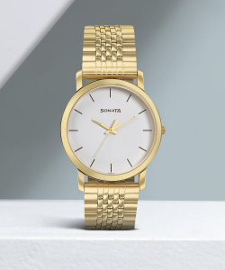 SONATA Esssential Sonata EStainless Steelentials White Dial Gold ...