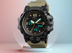 Portive 1327 1327 Khaki Chronograph Multifunctional Analog-Digital ...