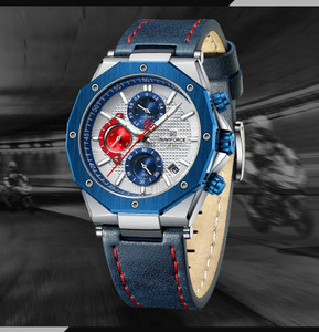 NAVIFORCE NF8028 Retro leather strap chronograph date quartz watch for ...