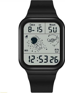 EVOTECH Rectangular Dial Sports Watch with Alarm, LED Display ...