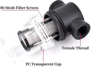 Winmax 1/2 inch 80 Mesh Inline Water Filter Solid Filter Cartridge ...