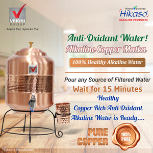 Hikaso Anti-Oxidant Alkaline Copper Water Matka (11-LT) Solid Filter ...