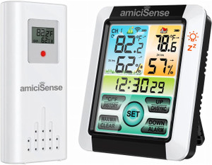 amiciSense Digital Weather Station Outdoor/Indoor Temperature and ...