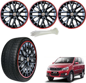 WolkomHome Wheel cap,Hub Cap Delta Black Red Ring ,Nylon Zip Tie ,4 pc ...