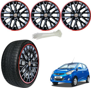 WolkomHome Wheel cap,Hub Cap Delta Black Red Ring ,Nylon Zip Tie ,4 pc ...