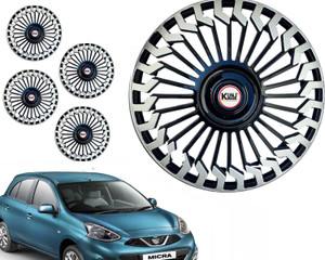 Kunj Autotech 14 Inch Wheel Cover Cap for Micra Silver Black Wheel ...