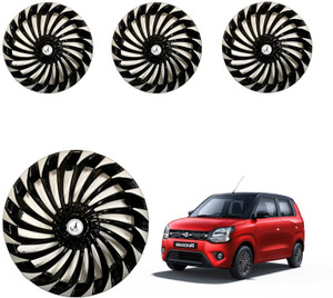 KYZO CAR WHEEL CAP/ WHEEL COVER TURBINE DESGIN (B) "BLACK_SILVER" 13 ...