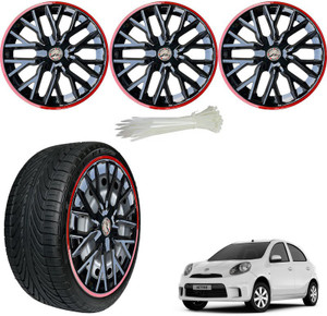 WolkomHome Wheel cap,Hub Cap Delta Black Red Ring ,Nylon Zip Tie ,4 pc ...