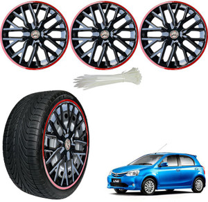 WolkomHome Wheel cap,Hub Cap Delta Black Red Ring ,Nylon Zip Tie ,4 pc ...