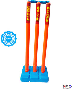 BIG BRO FITNESS Cricket Plastic Stump Set 3 Wicket Set, 1 Stand, 2 ...