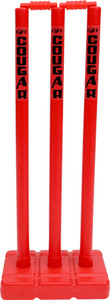COUGAR Plastic Cricket Stump Set - 3 Stumps 2 Bails 1 Stand (Portable ...