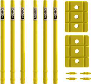 OSPO SPORTS Plastic Stump Set (Set of 2) - 6 Stumps, 2 Base and 4 Bails ...