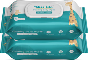 BLISS LIFE Baby Wipes With Aloe Vera, Vitamin E and Dermatologically ...