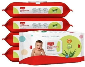 LuvLap Baby Wipes with Aloe Vera, with Flip-top Lid - Pack of 5 Price ...