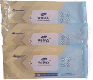 Romsons Wipax Soft Body Cleansing Wipes for Adults Pack of 3 (Combo ...