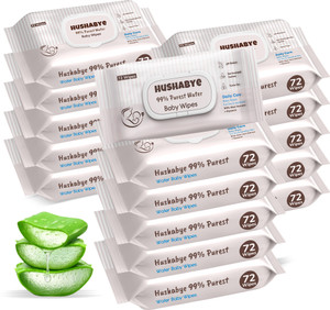 Hushabye Premium Soft Baby Wipes with Aloe Vera Rash-Free 72 Wipes Each ...