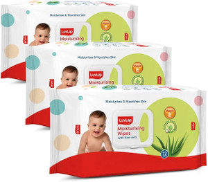 LuvLap Baby Moisturising Wipes with Lid & Aloe Vera Fragrance ,Pack of ...