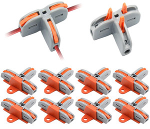 Appster Wire Connectors T-Shape 3 Way Conductor Quick Cable Splitter ...