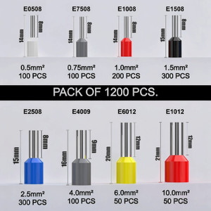 Leyden 1200 Pcs 0.5-10mm² Assorted Ferrule Connector End Terminal For ...