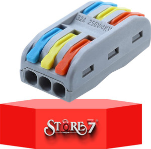 Connectwide 5Pcs Compact Lever Wire Nut Connector (3 in 3 Out) Wiring ...