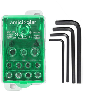 amiciSolar 400A Heavy-Duty Terminal Block Junction Box Multiple Output ...