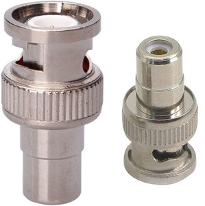 fdealz 2 Pieces of BNC Male to RCA Female Phono Adapter CCTV Power Coax ...