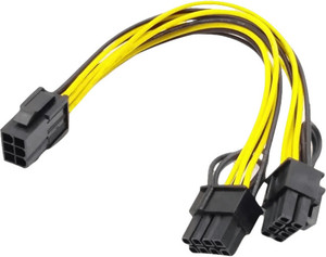 Paruht 6 Pin to 2 X 8 Pin PCI Express Power Adapter GPU CPU Y-Splitter ...