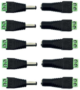 ATEKT DC Power Male & Female Jack Terminal DC Connectors(5 Male + 5 ...