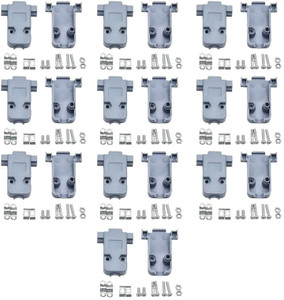 TAAPSEE 10 PCS 9 Pin Gray Plastic Hoods Set of Crimp Solder D-Sub ...