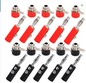 DIYtronics 10 Pair Male and Female 4mm Banana Plug Male and Female ...