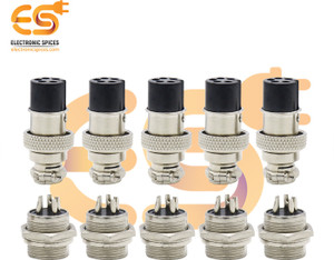 Electronic Spices 5 pair GX16 5 pin 5A Male and Female metal aviation ...