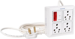 TELVER 2 Meter Long Cord Power Extension Board 16 Amp Porcelain Socket ...