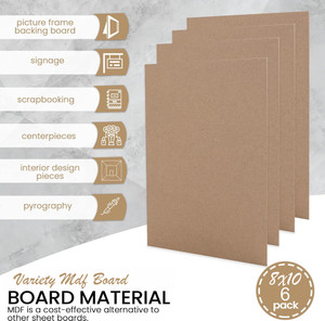 VARIETY 8" X 10" Mdf Board Sheet For Art & Craft Pack of 6 Ash Japanese ...
