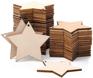 Asmi Collections Unfinished MDF Wooden Stars Cutouts for DIY(set of 25 ...