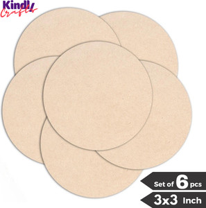 Kindly 3X3 Inches Round MDF Board Sheet Cutouts Mdf Board Sheet Pack of ...