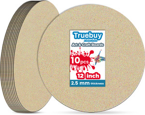 TrueBuy 12 Inch Round MDF Board For Art and Craft Thickness 2.5 mm Pack ...