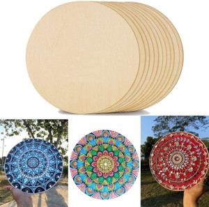 AURUM DISPLAY SYSTEM Round Wooden coster-4 INCH MDF Art Board 3mm ...