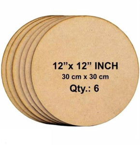 JADON 12 inch Round Mdf Plain Wood Boards For Art And Craft (12 Inch ...