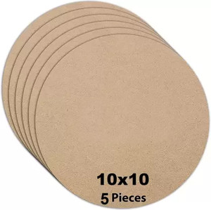XAZE CRAFT 10x10 Round Circle MDF Pine Wood 2.5mm Pine Wood Veneer ...