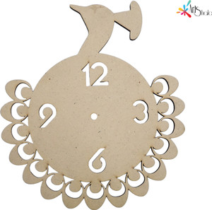 ARTS SHALA Peacock Shaped MDF Laser Cut Wall Clock Without Needles For ...