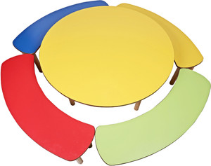 BRILLA Wooden Round (circle) Activity Table with 4 benches (12 Seater ...